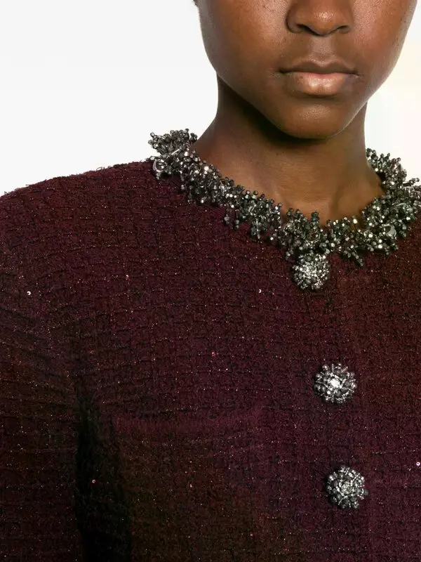 SELF-PORTRAIT Embellished Boucle Mini Dress