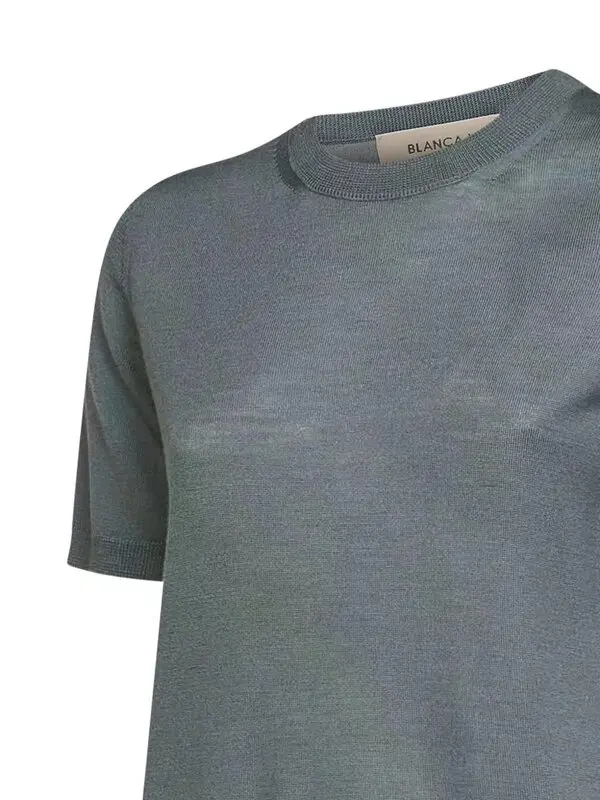 BLANCA VITA Short-sleeve Virgin Wool Sweater