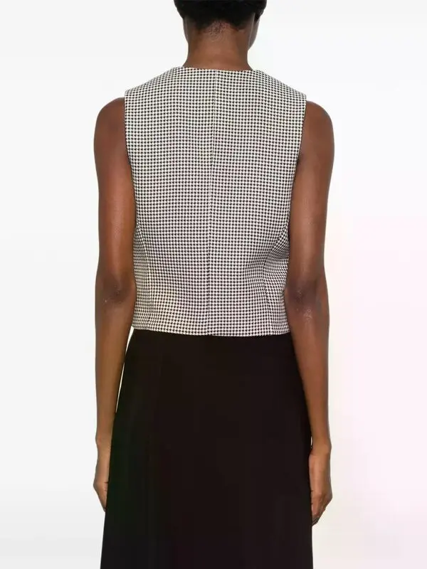 STYLAND Houndstooth-pattern Waistcoat - Neutrals