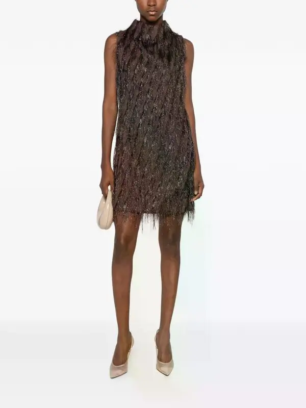 RAME Fringe-trimmed Sleeveless Midi Dress