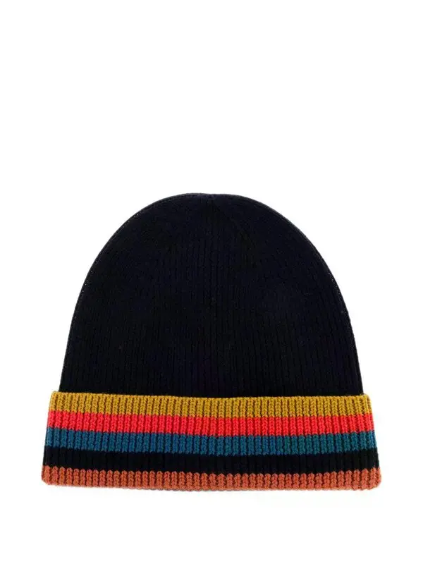 Paul Smith Artistic Stripe Wool Beanie Hat
