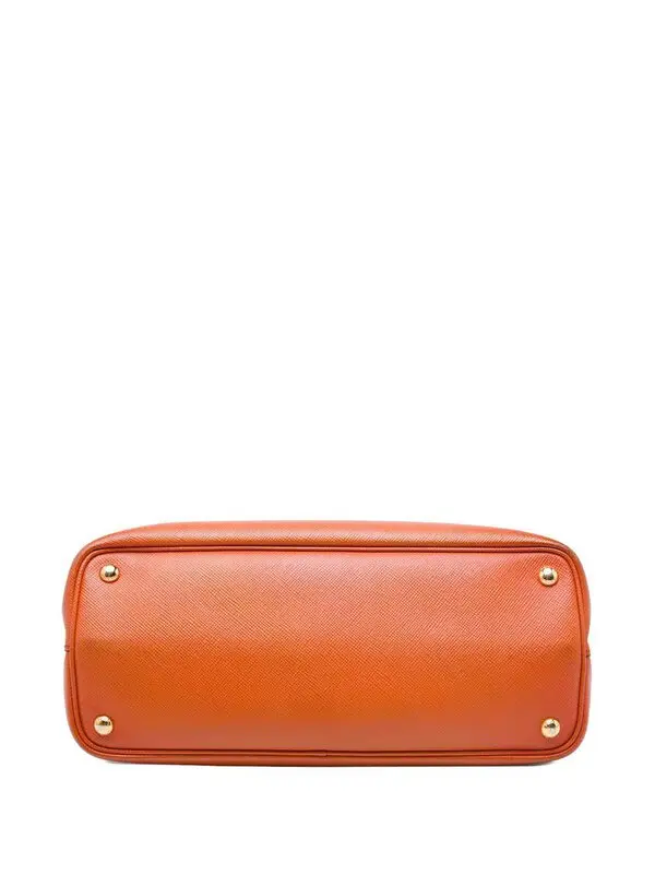 Prada 2013-2026 Large Saffiano Cuir Double Satchel - Orange