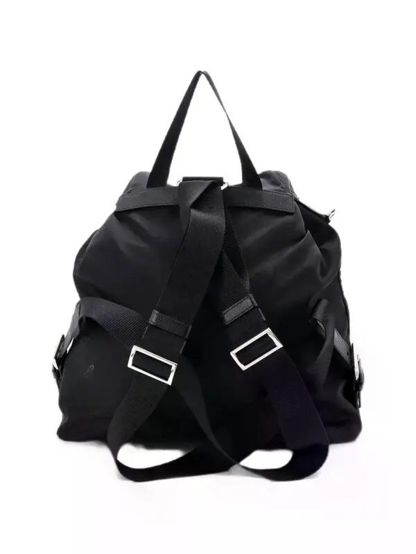 Prada Double Front Pocket Re-nylon With Leather Medium Backpack