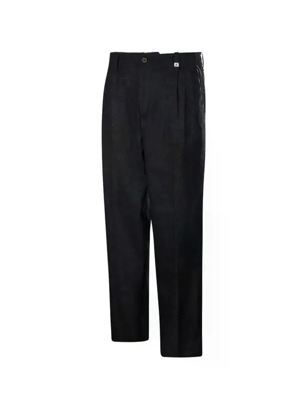 MYTHS Pleated-detail Straight-leg Trousers - Grey