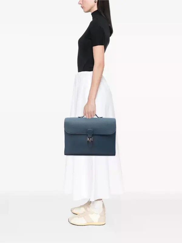 Hermès 2015 Togo Casaque Sac A Depeches 38 Business Bag - Blue