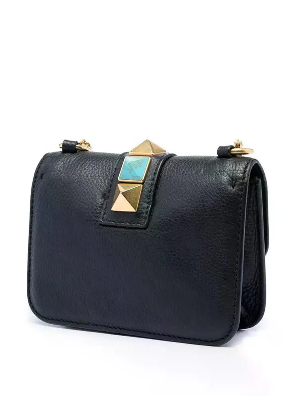 Valentino Garavani 2000-2017 Mini Leather Rockstud Rolling Glam Lock Crossbody Bag