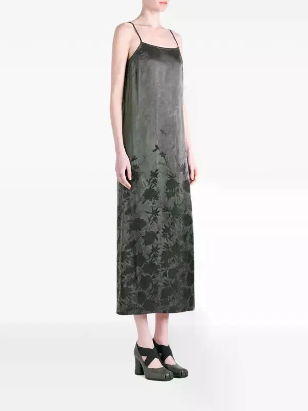 UMA WANG Floral-print Slip Midi Dress