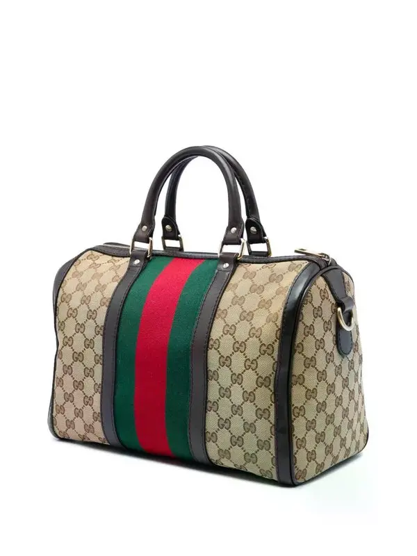 Gucci 2016-2026 Medium Gg Canvas Web Joy Boston Bag Satchel - Neutrals