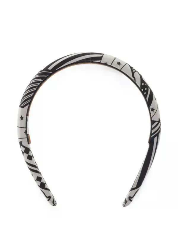 Hermès 2000s Sangles En Zigzag Bandana Headband - Black
