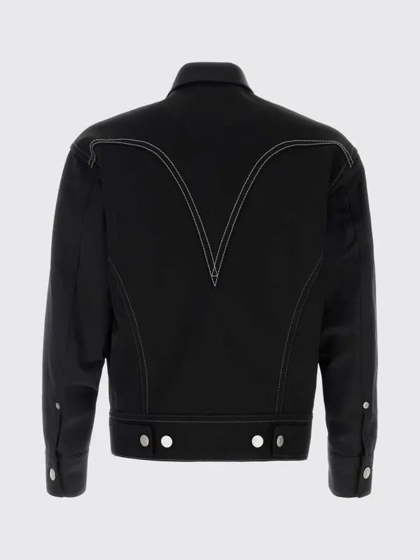 Junya Watanabe Pure Wool Shirt Jacket With Contrast Stitching