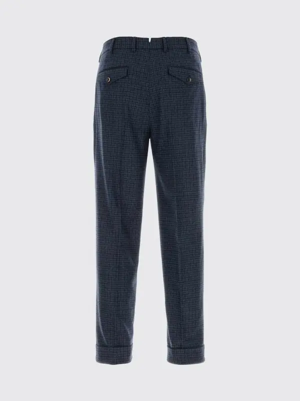 PT TORINO Check Tailored Trousers In Virgin Wool And Cashmere With Pleats