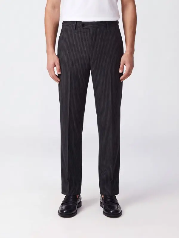 SUNFLOWER Pinstriped Straight-leg Wool-blend Tailored Trousers