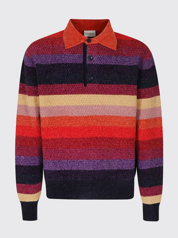 Drole De Monsieur Multicolour Striped Long-sleeve Knit Polo