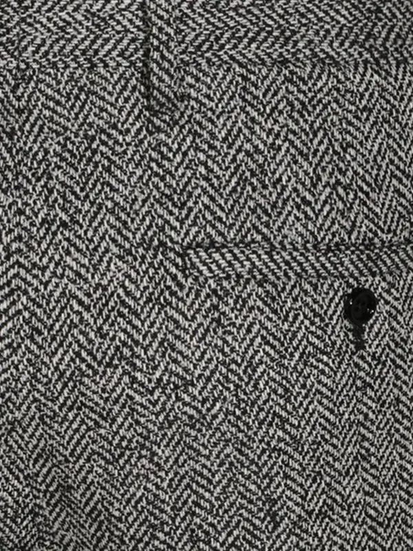 LARDINI Chevron Wool And Silk Blend Tailored Trousers With Pleats