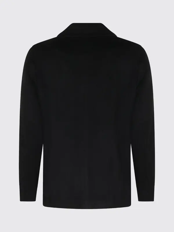 LARDINI Pure Cashmere Shirt Jacket With Patch Pockets And Classic Collar - Black