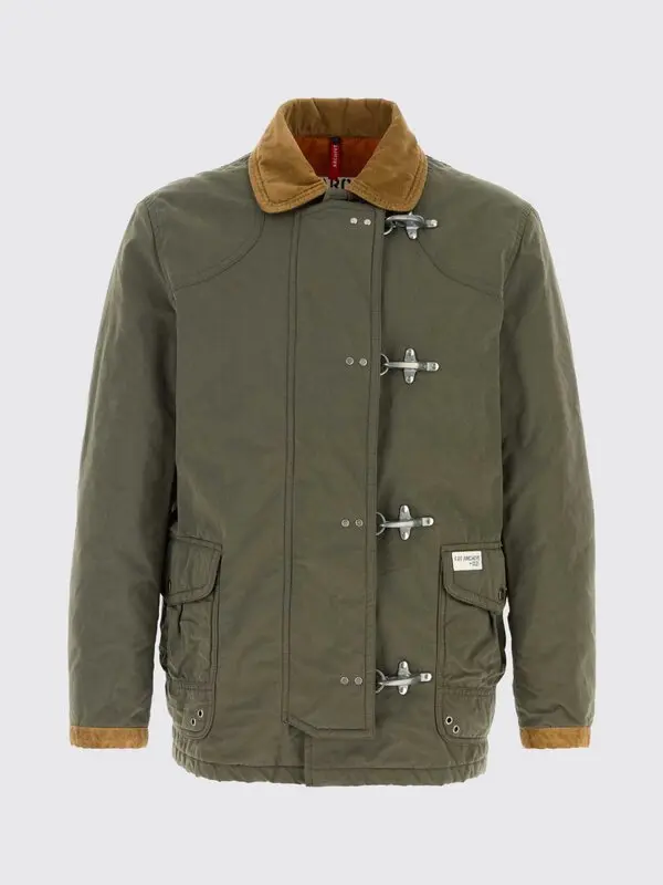 FAY Short Wool Parka With Iconic Toggles And Corduroy Collar