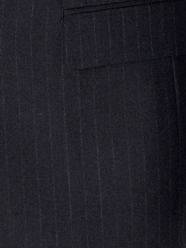 LARDINI Pinstriped Single-breasted Virgin Wool Suit With Notch Lapels