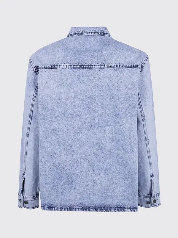 LES DEUX Cotton Denim Shirt With Classic Collar And Patch Pocket