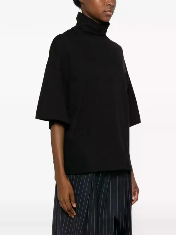 CARLA G. Mock-neck Short-sleeve T-shirt