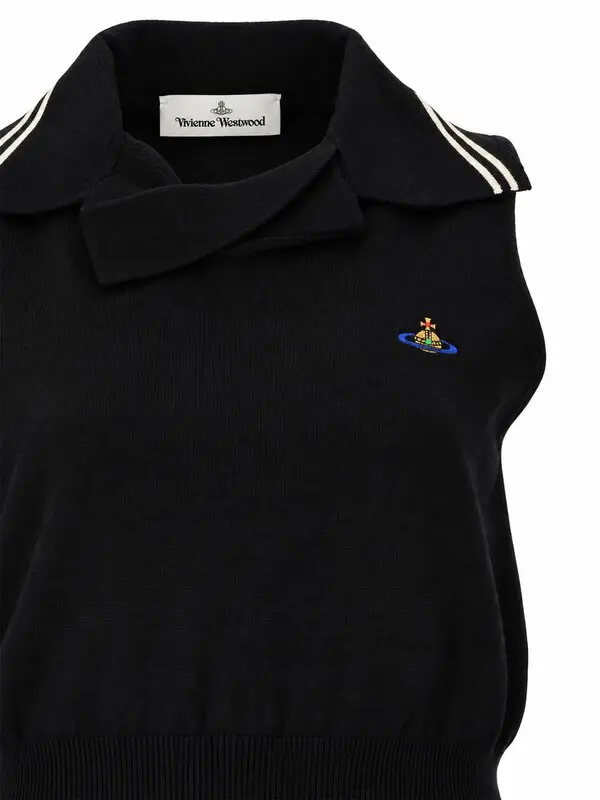 VIVIENNE WESTWOOD Top Smanicato In Maglia Di Cotone E Cashmere