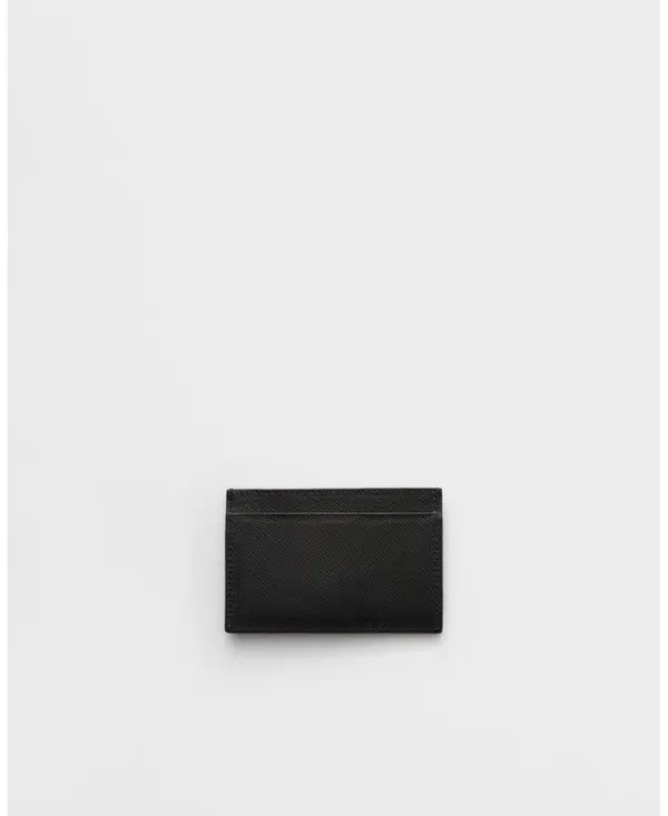 Prada Saffiano Leather Card Holder - Black