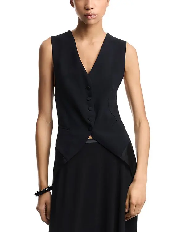 Emporio Armani Mixed Media Vest - Black