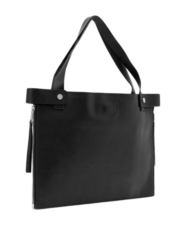 ALLSAINTS Marlo Leather Tote - Black/silver