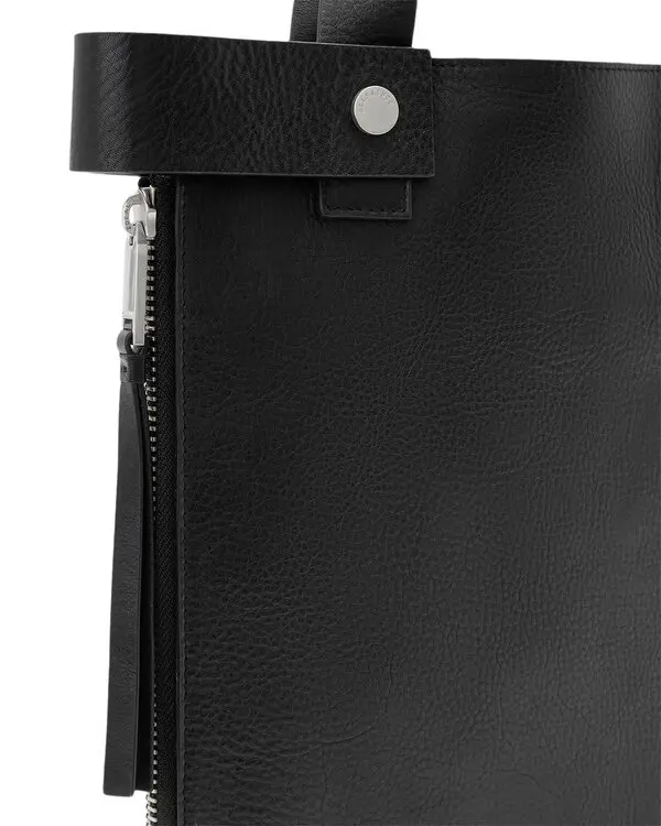 ALLSAINTS Marlo Leather Tote - Black/silver