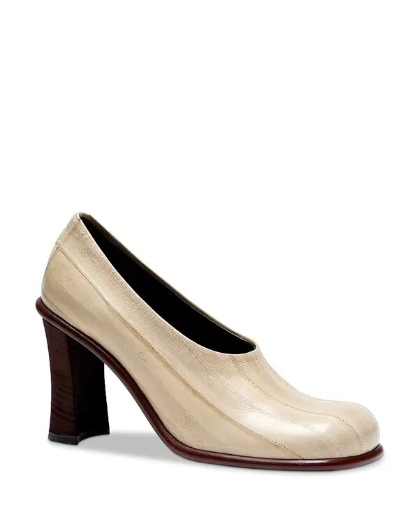 Proenza Schouler Esme Eel Leather Block Heel Pumps