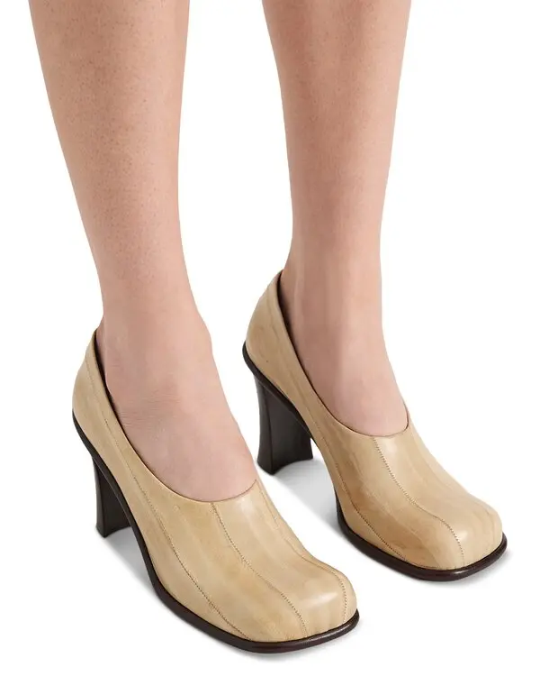Proenza Schouler Esme Eel Leather Block Heel Pumps