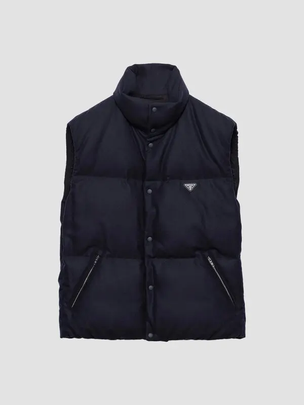 Prada Re-wool Down Vest - Blue
