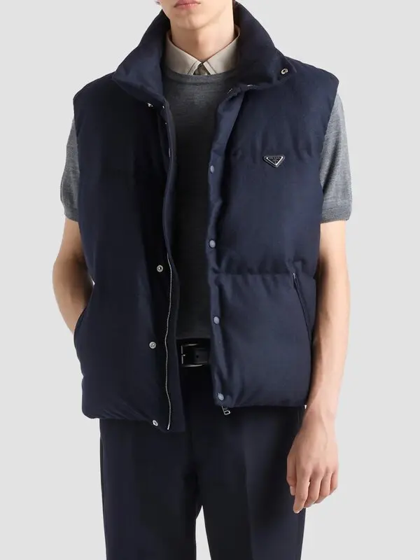 Prada Re-wool Down Vest - Blue