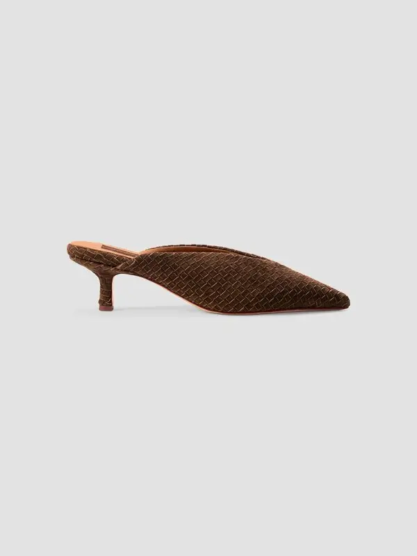 NAGHEDI Strada Suede Kitten Heel Mules
