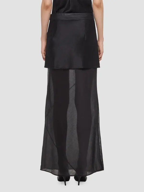 Helmut Lang Sheer Layered A-line Maxi Skirt