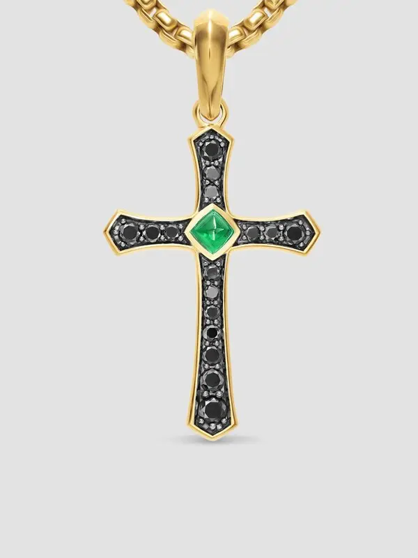 David Yurman Knife Edge Cross Amulet In 18k Yellow Gold