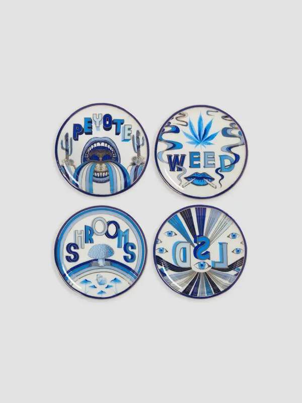 Jonathan Adler Druggist Coasters - Blue Multi