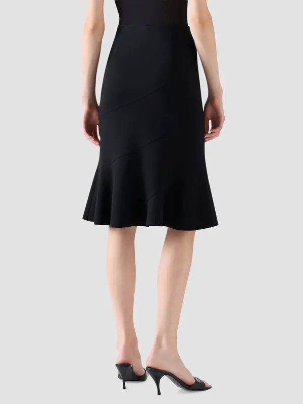 Akris Signature Jersey Flounce Knee-length Skirt