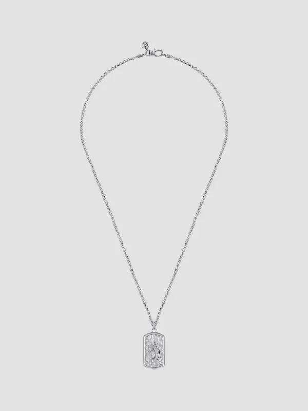 GABRIEL & CO Modern Relics Sterling Dog Tag Pendant Necklace