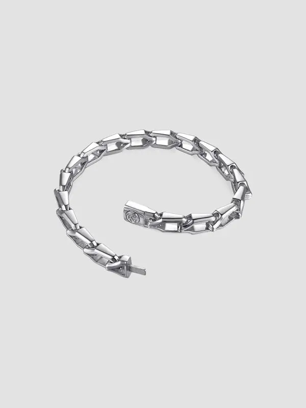 GABRIEL & CO Contemporary Sterling Faceted Link Chain Bracelet