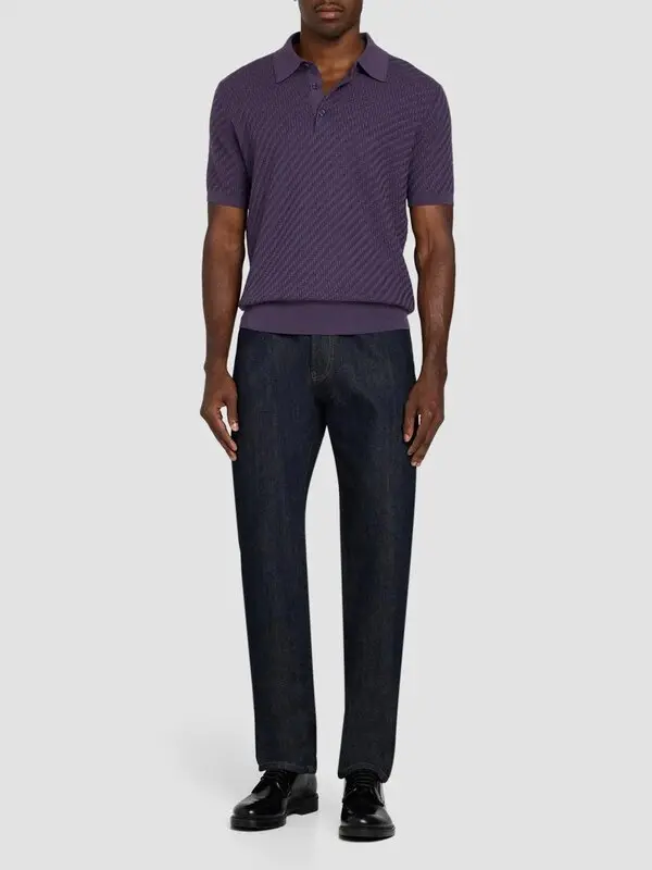 Brioni Trama-weave Polo Shirt