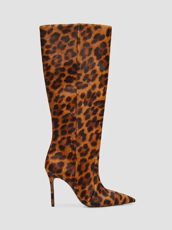 Schutz Samira 100mm Leopard-print Fur Boots