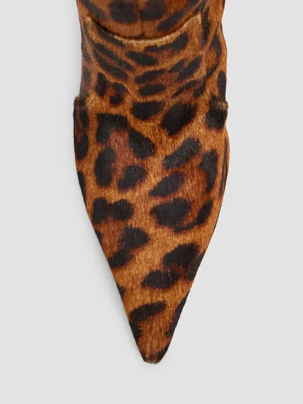 Schutz Samira 100mm Leopard-print Fur Boots