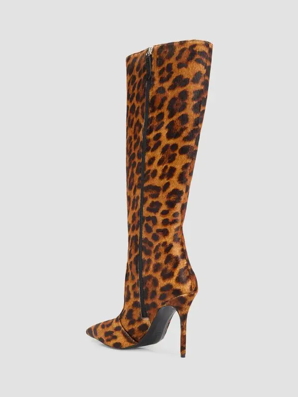 Schutz Samira 100mm Leopard-print Fur Boots