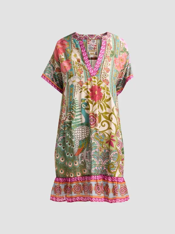 Johnny Was Lolieta Cotton-silk-blend Mini Dress - Jiro