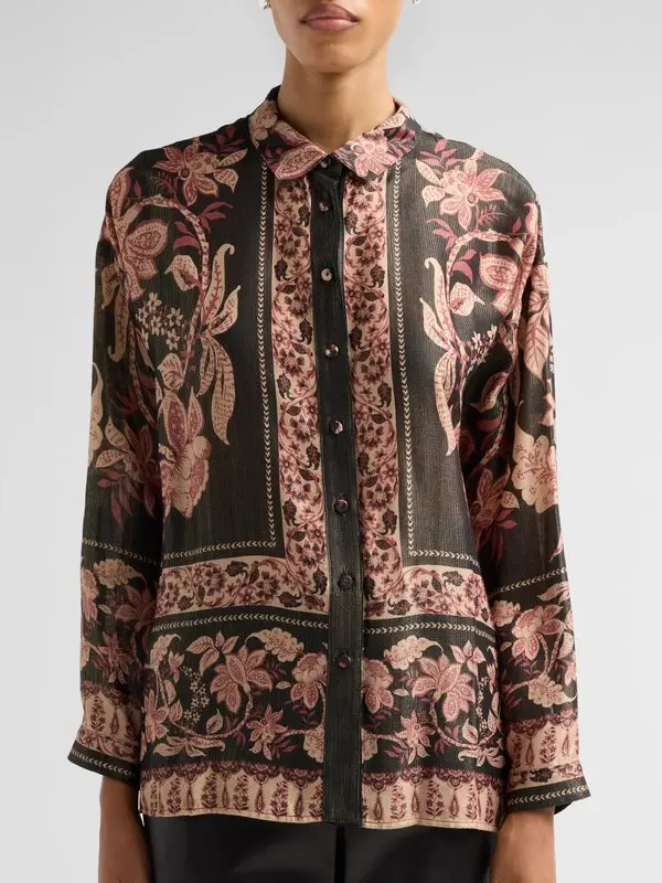 Johnny Was The Audrey Print Button-front Shirt