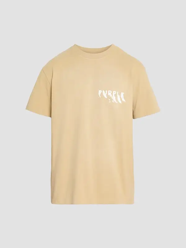 PURPLE BRAND Heavyweight Cotton Jersey Crewneck T-shirt - Tan
