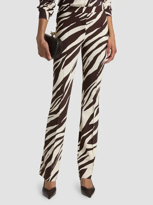 Chiara Boni La Petite Robe Maren Zebra-striped Jersey Straight Pants