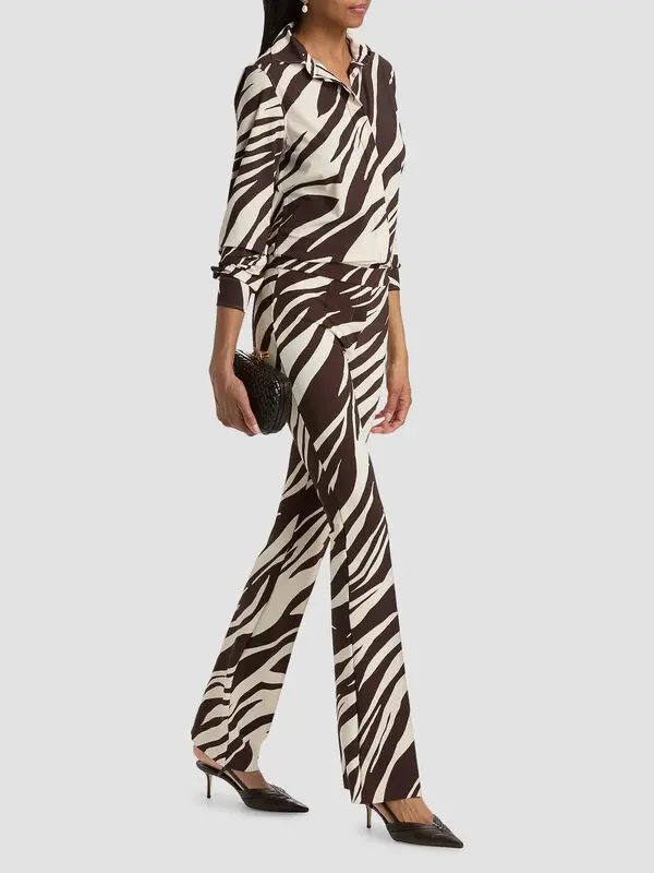 Chiara Boni La Petite Robe Maren Zebra-striped Jersey Straight Pants