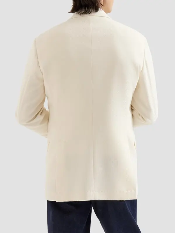 Brunello Cucinelli Virgin Wool And Cotton Chevron Tailor Blazer