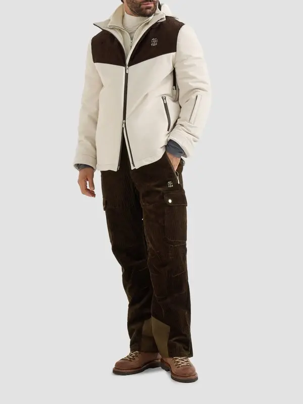 Brunello Cucinelli Cotton Corduroy Mountain Trousers With Thermore Padding - Brown